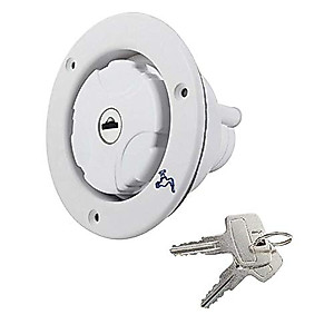 wistaria251 Water Inlet - Gravity Water Inlet Filler Cap with 2 Keys, PP Retrofit Leak Proof Water Inlet Filler Tank Equipment for Camping Trailer Gravity Motorhome