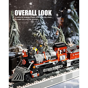 dOvOb Christmas Steam Train Building Kit with Train Track, Collectible Steam Locomotive Display Toys Set for Kids and Adult (853 PCS)
