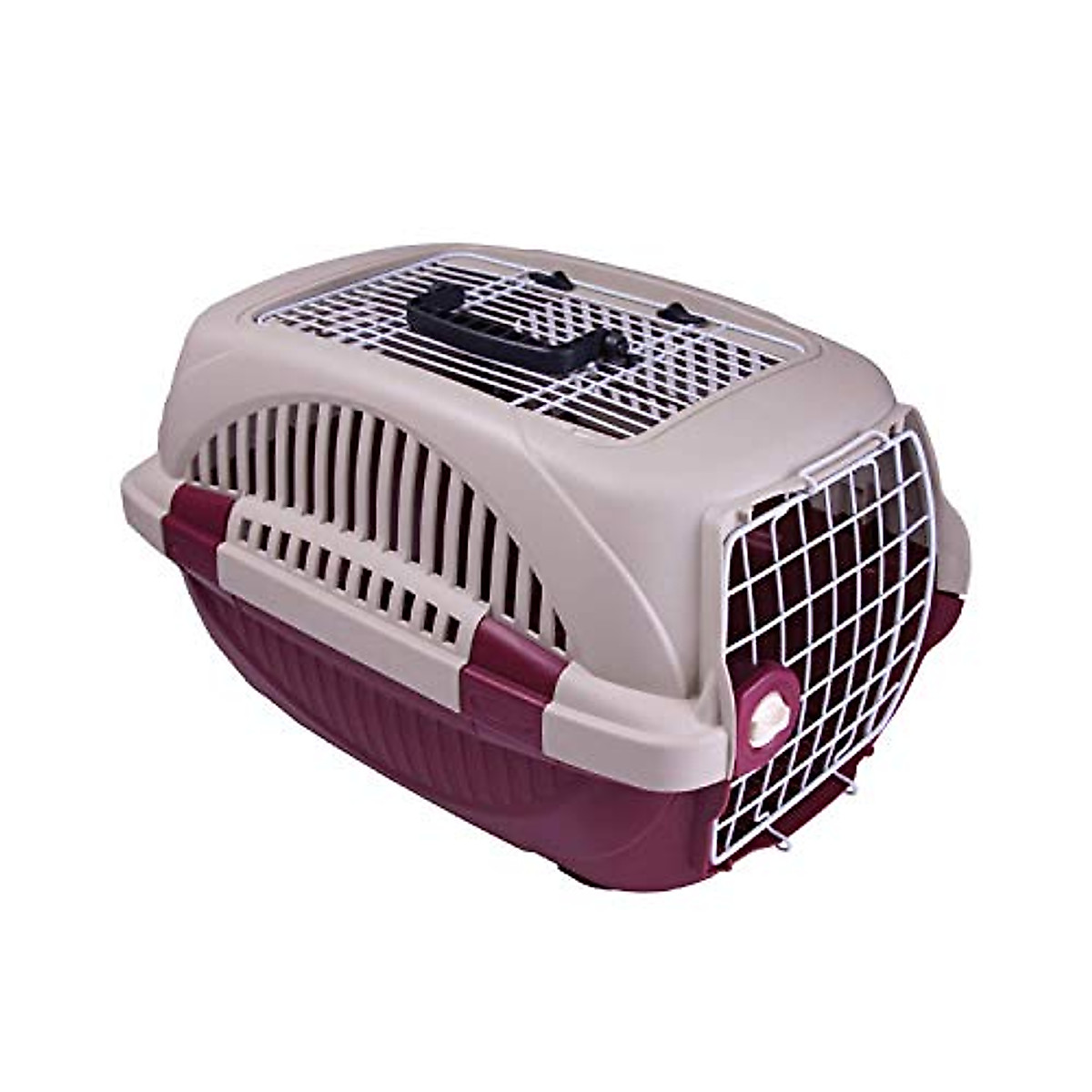 Choco Nose Travel Kennel Set - Durable Top Load Pet Carrier/Crate for Animals Under 12 Lb, Small Dogs/Puppy/Cat/Rabbit- Includes Patented No Drip Water Bottle, Portable Water Bottle + Food Bowl, Red
