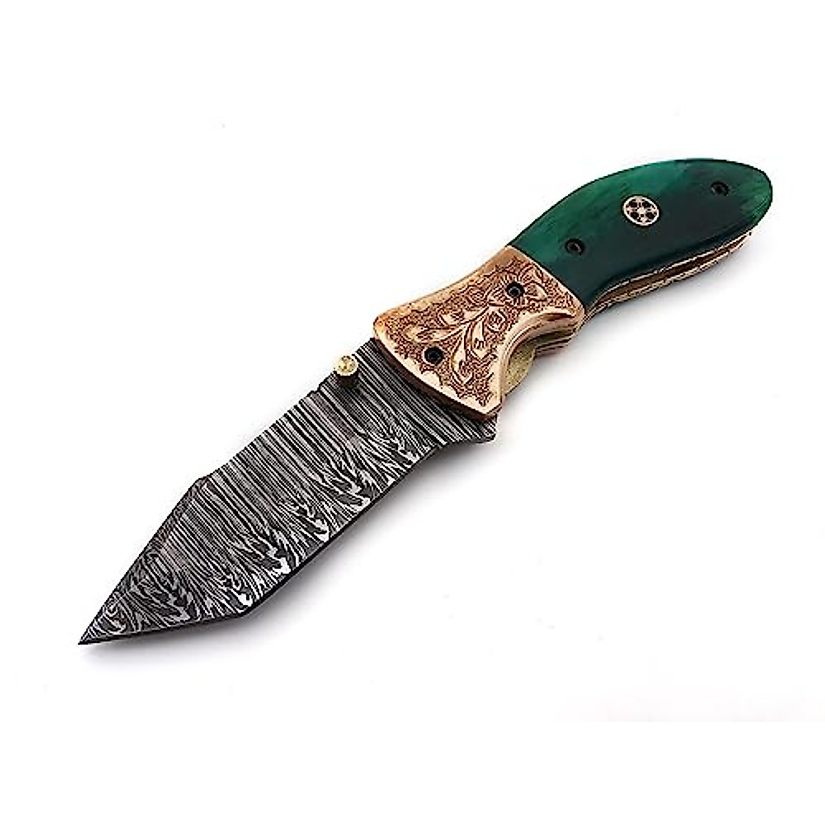 EAGLE BLADES-Handmade Pocket Knives Tactical Hunting Knives Knife Folding- OTF Folding knife with liner lock and Beautiful Premium Leather Sheath (EBF 03)