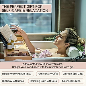 Bathtub Pillow for Neck and Shoulder - Spa Bath Pillows for Tub Neck and Back Support - Perfect Bath Accessories for Women - Relaxing Luxe Bath - Ideal Bath Gift Set for Women - Home Spa Products