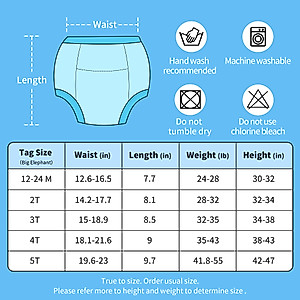 BIG ELEPHANT Random Color Potty Training Underwear, Training Pants for Boys, 2T
