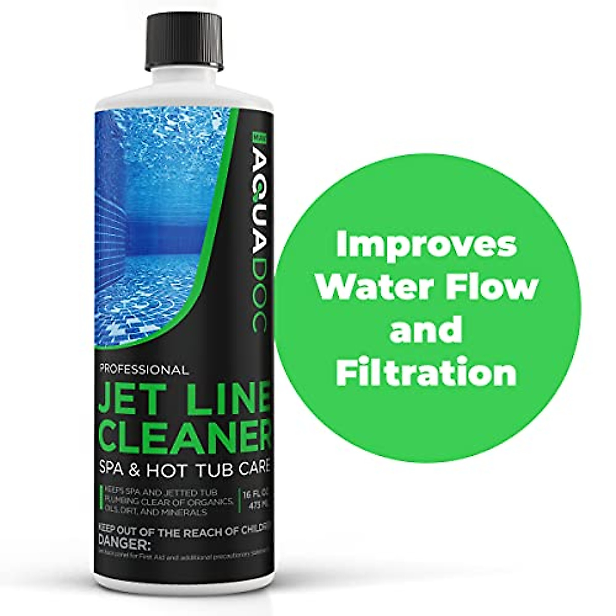 MAV AquaDoc Spa Jet Cleaner for Hot Tub - Spa Jet Line Cleaner for Hot Tubs & Jetted Tub Cleaner to Keep Your Jets Clean - Fast Acting Spa Flush for Hot Tub (Jet Line Cleaner - 1 Pint)