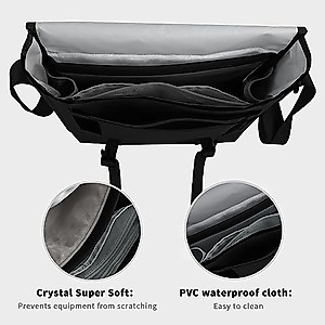 SIMTOP Messenger Bag iPad Bag Crossbody Bag Shoulder Messenger Bag Durable Crossbody Shoulder Bag for Commuters and Travelers Water Resistant Scratch and Wear Eesistance Versatile YKK Zipper. (Black)