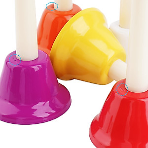 HandBells, 8 Note Hand Bells Colorful Musical Bells for Toddlers Children Kids Adults School Church Classroom Wedding, by Vangoa