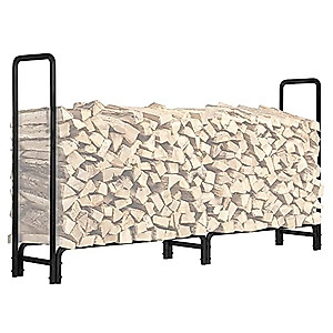 8ft Firewood Rack Outdoor Heavy Duty Log Rack Firewood Storage Rack Fire Wood Rack Holder Steel Tubular for Indoor Outdoor Fireplace Tool for Patio Deck Log Storage Stand