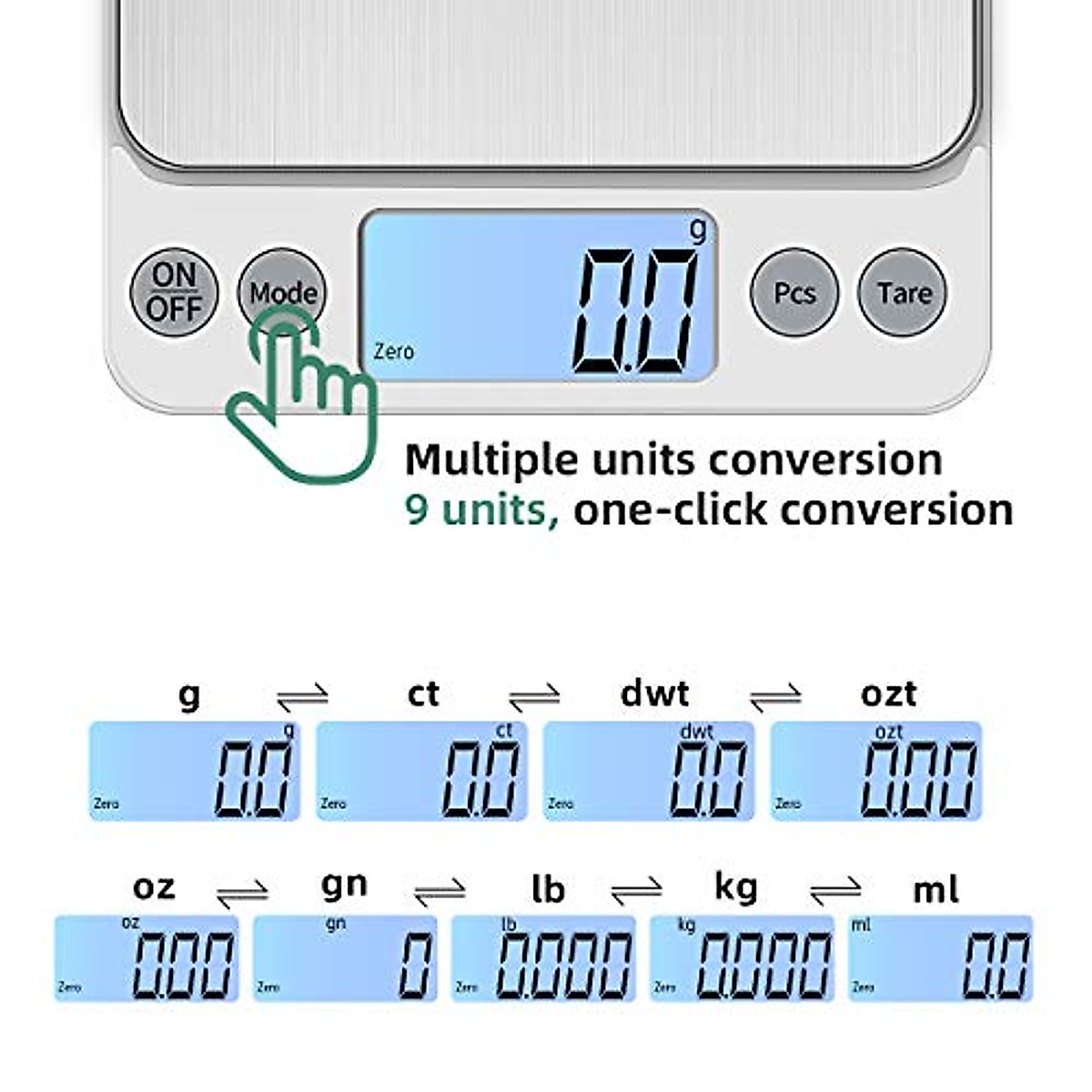 KUBEI Upgraded Larger Size Digital Food Scale Weight Grams and OZ, 5kg/0.1g Kitchen Scale for Cooking Baking, High Precision Electronic Scale with LCD Display