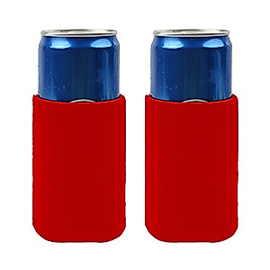 KUFUNG Beer Can Cooler Insulated Neoprene Sleeve Bottle Covers for Beer and Soda, Great For Monograms, DIY Projects, Weddings, Parties, Events (12 OZ, Red)