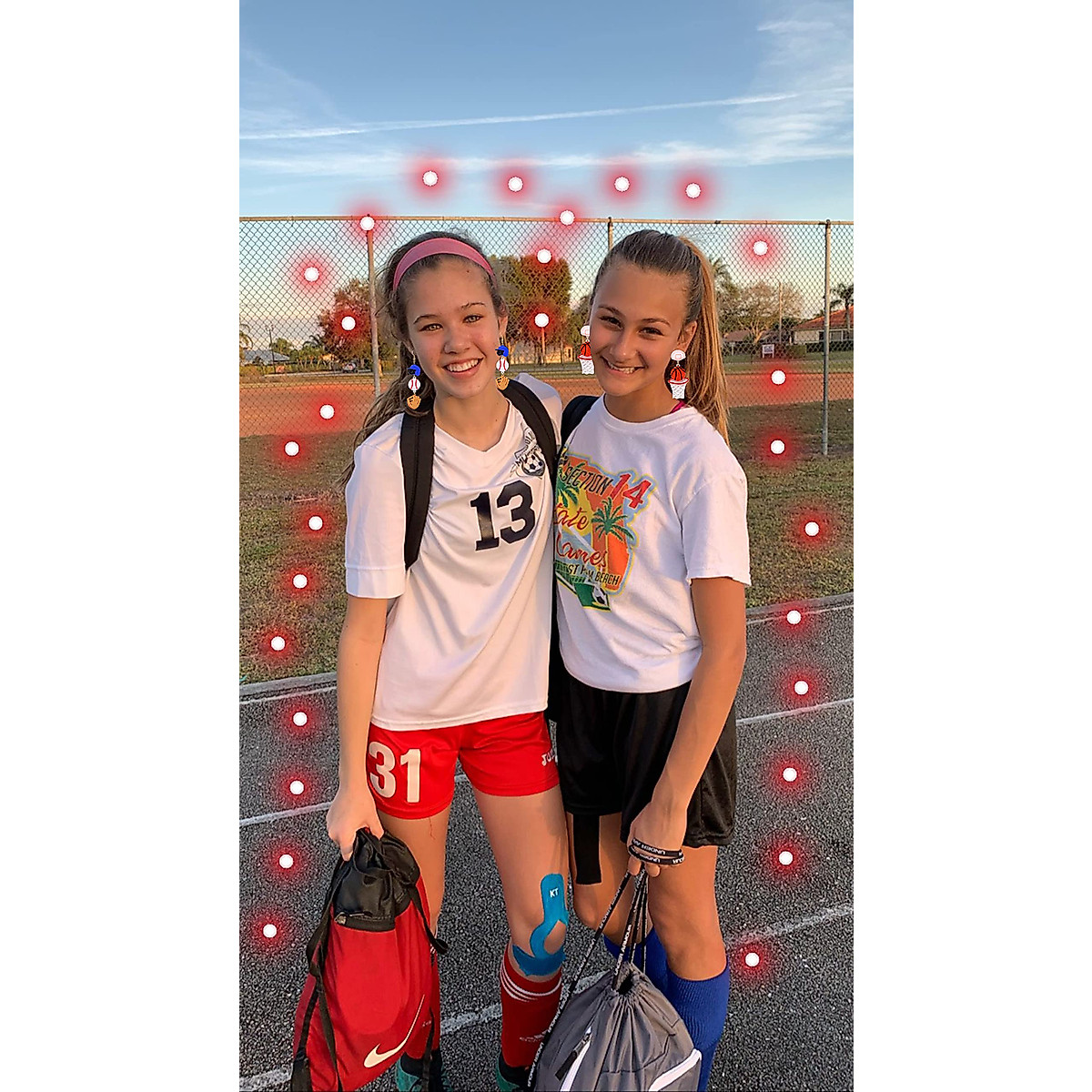 Sports Earrings Fun Acrylic Basketball Baseball Soccer Drop Dangling Earrings for Women Hypoallergenic Games Day Dangle Earrings Jewelry for Sports Fans