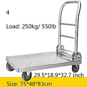 Hand Trucks Folding Platform Truck Steel Chassis and Handle Moving Push Hand Truck for Warehouse Basements Rolling Flatbed Cart Easy Transport Push Cart (Size : 71 Mute fire)