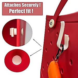 TEYOUYI 4PCS Hooks Accessories for Bogg Bags, Insert Charm Cutie Cup Holder Connector Key Holder Mask Holder,White