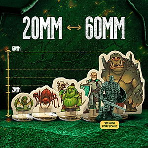 Wanderers Emporium Hard Flat Minis for DND Miniatures with Bases | 28mm - 32mm Scale Dungeons and Dragons Starter Set 5e (Essentials Pack, 36, Miniatures)