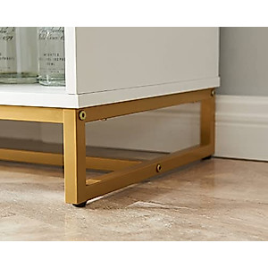 Home Source White Accent Bar Cabinet with Mesh Door