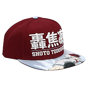 My Hero Academia Japanese Embroidered Text Red Snapback Hat