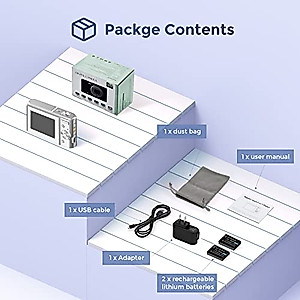 TOBERTO HD 1080P Digital Camera, 36MP 16X Digital Zoom Vlogging Mini Camera with LCD, Digital Point and Shoot Camera Video Camera, for Kids Students Beginners Beauty Face (Silver)