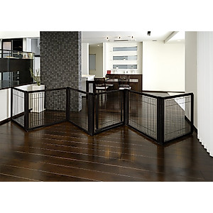 Richell Convertible Elite 6 Panel Pet Gate Black