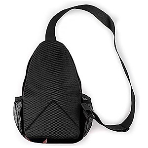 HANDAFA Anime My Hero Single Shoulder Bag Himiko Toga Print Sling Backpack Cosplay Daypack(Himiko Black)