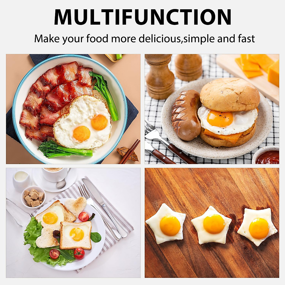 Generic Flip Cooker Pancakes Mold，Flip N Cook Silicone Pancake Mold，Flip and Cook Pancake Maker，Silicone Pancake Molds Fried Egg Mold Reusable(2 pcs+1 brush)