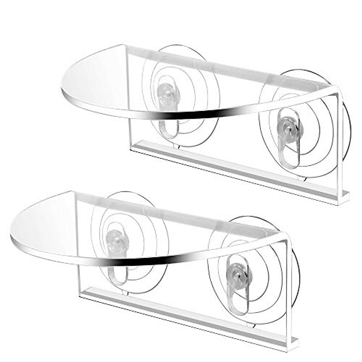2Pack Aquarium Shelf,Transparent Acrylic Ledge Plants Holder for Substrate and Live Plants,with Strong Suction Cups for Fish Tank Multi-Layer Decorations