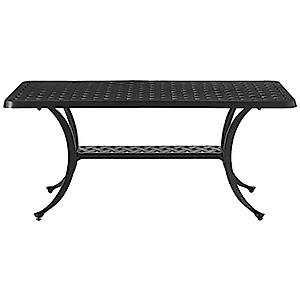 Crosley Furniture Sedona Solid-Cast Aluminum Outdoor Cocktail Table, Black