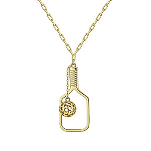 The Volley Pickleball Paddle and Ball Pendant Necklace