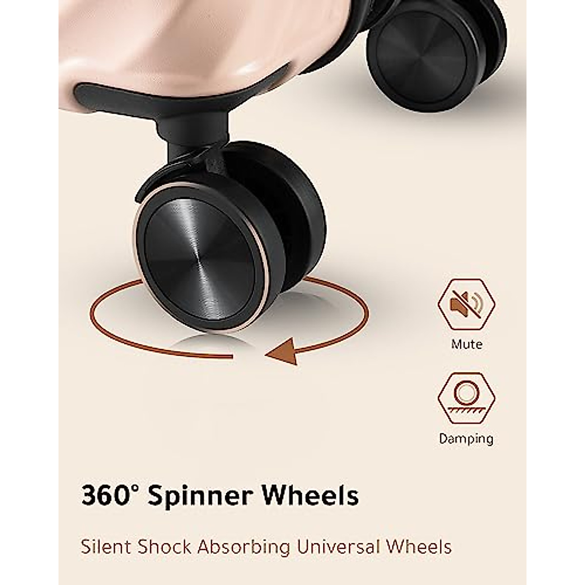 LUGGEX Pink Carry On Luggage 22x14x9 - PC Expandable Hard Shell Suitcase with Spinner Wheels