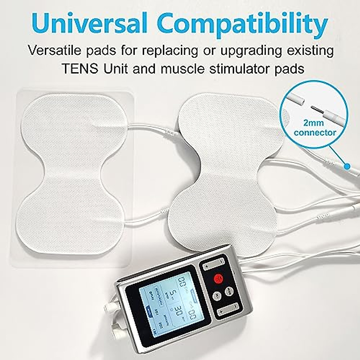 DOMAS TENS Unit Replacement Pads - 4.5" x 6" Large Butterfly Shaped Electrode Pads Premium Made in USA Gel, Individually Packaged, Universal Compatibility, Large Size - Pack of 5