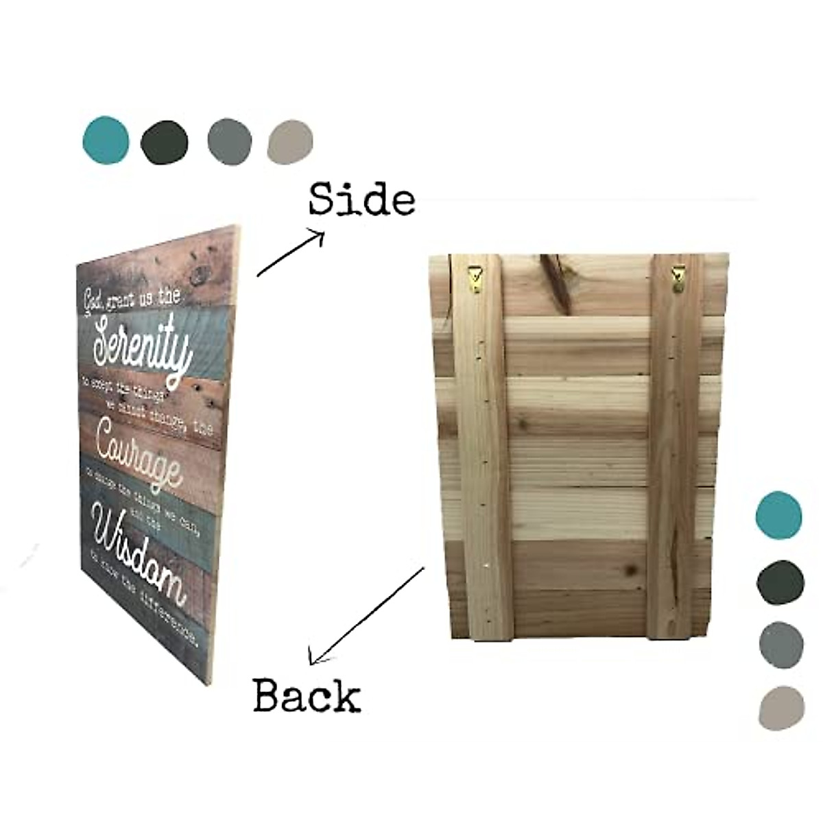 Rustic Serenity Prayer Wall Decor - Real Wood Serenity Prayer Sign - 12"x17" - Charming Farmhouse Serenity Sign Decor - Pallet Serenity Prayer Wall Art