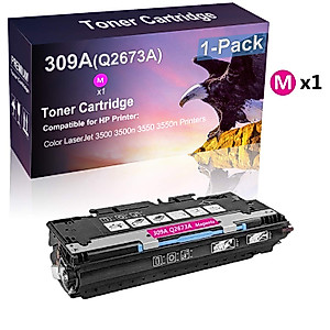 1 Pack (Magenta) Compatible 308A | Q2673A Printer Toner Cartridge use for HP Color Laserjet 3500 3500n 3550 3550n Printer(High Capacity)