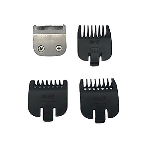 Wall Replacement Detachable Standard Stainless Steel Blade Cutter Head for Wahl All in One Lithium Ion Trimmer 59300 9818 9864 9888 9854 9860 with Bonus 3 Piece Beard Stubble Combs Guards
