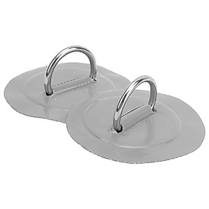 SUNGOOYUE Kayak Pad Patch, 2Pcs Inflatable Boat Kayak Pad Patch with D‑Ring PVC Marine Stainless Steel Fixed Buckle(Grey)