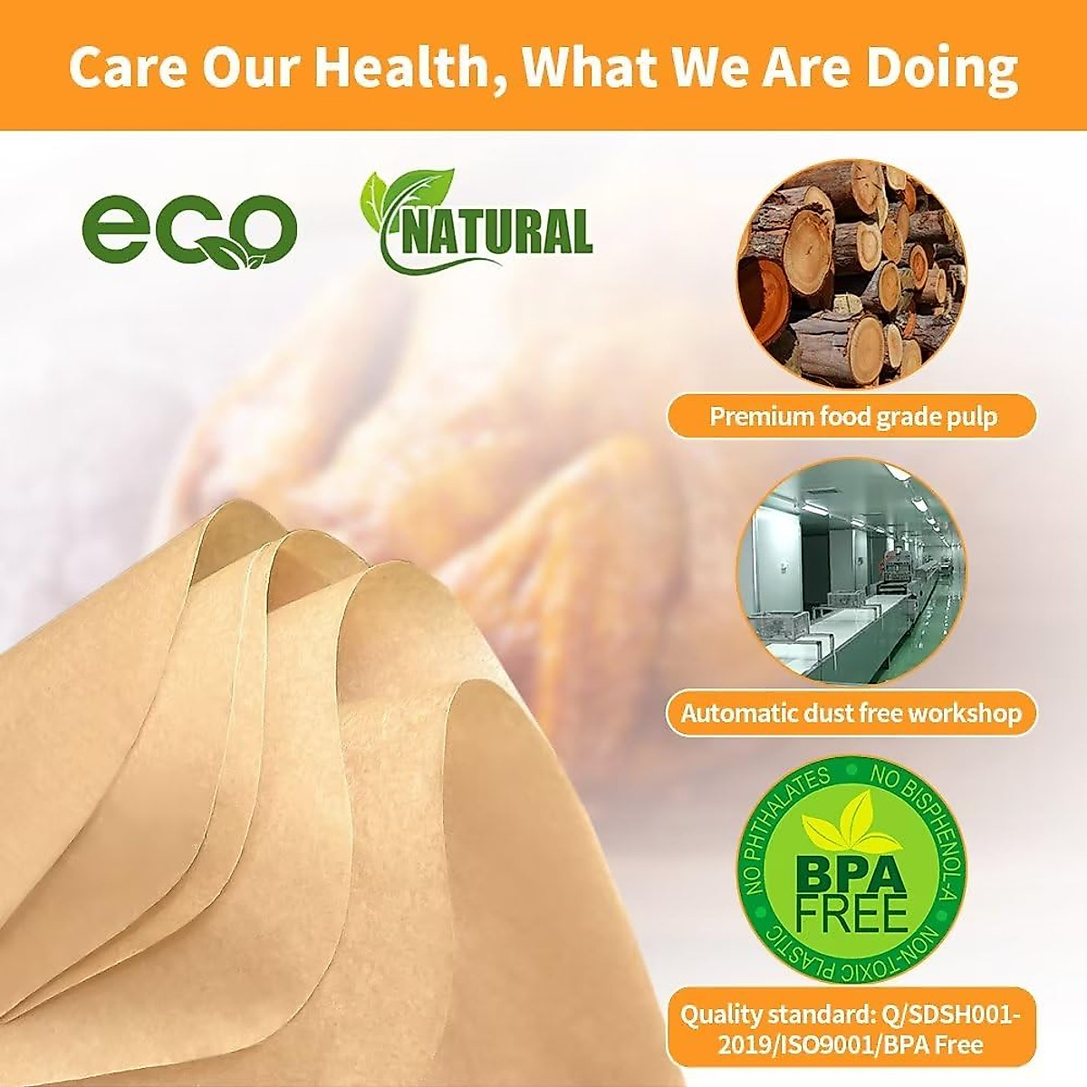 Air Fryer Liners Disposable for Ninja Airfryer: 125pcs 8.7x5.5" Rectangle Parchment Paper for Air Fryer Dual Basket Ninja DZ201 DZ401 Foodi 8Qt and Above Air Fryer liner Accessories