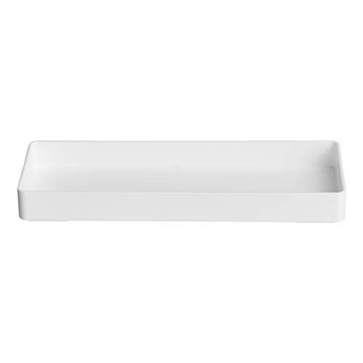 Amazon Basics Plastic Desk Organizer - Half Accessory Tray, White
