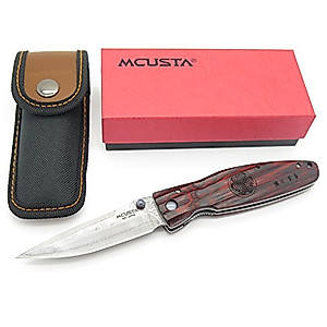 Mcusta Seki Japan Leyasu MC-183D Red Shogun VG-10 Damascus Folding Hunter Knife