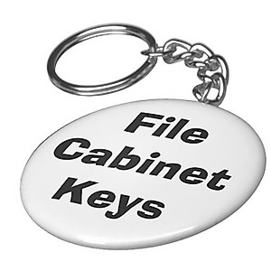 A&T Designs File Cabinet Keys 2.25” Keychain Filing Files Office Organize