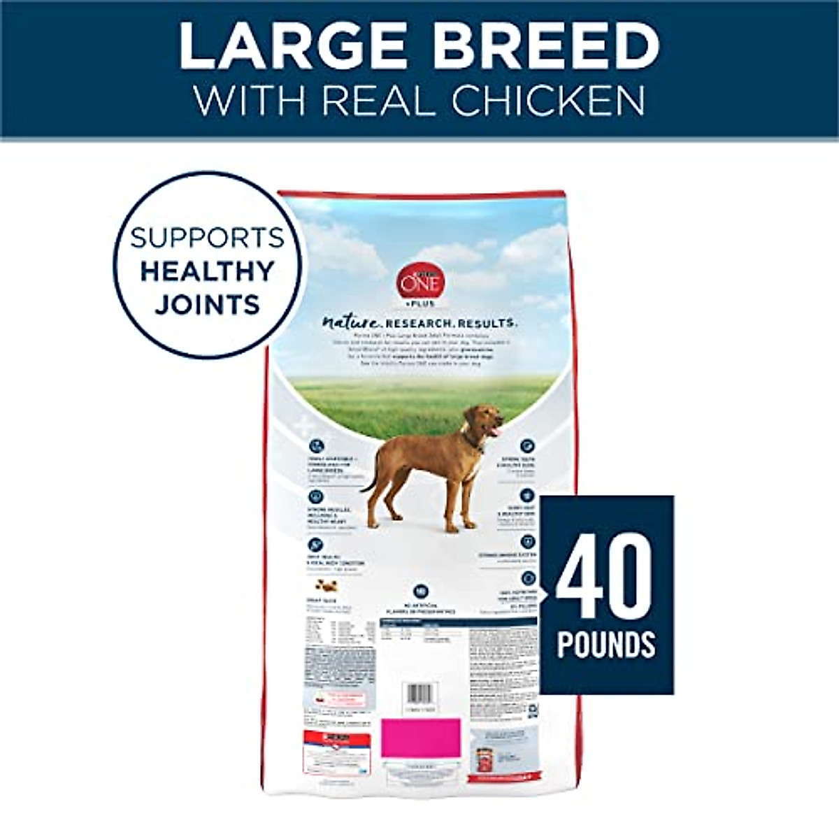 Purina ONE Plus Large Breed Adult Dog Food Dry Formula - 40 lb. Bag