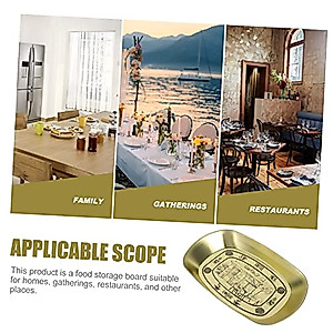 Cabilock Pastry Tray Cupcake Stand Tinplate Fruit Plate Golden Thicken Tray Decorative Tray Cake Plate Server