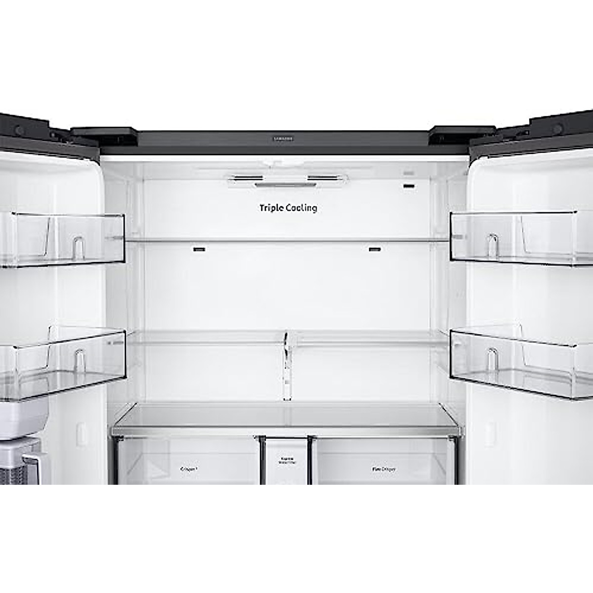 SAMSUNG RF23A9071SG 36 Inch Smart Freestanding Counter Depth 4 Door French Door Refrigerator in Black Stainless Steel