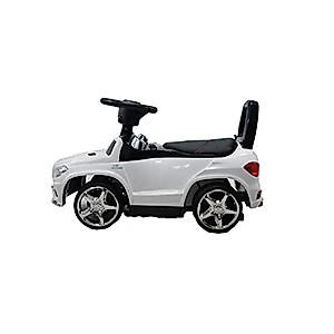 Best Ride On Cars 4 in 1 Mercedes Battery Powered Push Car, White, Large