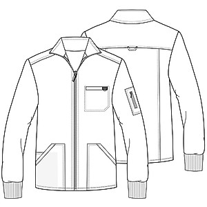 Cherokee Men warm up Scrub Jacket with Zip Front WW320, XL, Black