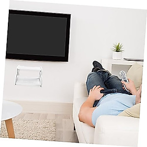 SOESFOUFU 1pc Router Rack Floating Wall Mounted Shelf Storage Shelves for Kitchen Storage Rack Monitor Wall Mounting Brackets Household Router Holder Home Storage Holder White Foam Board