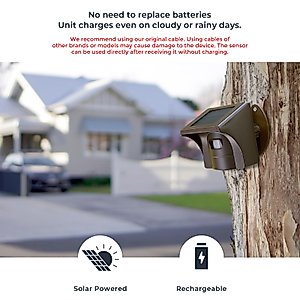 eMACROS Pro 3 Driveway Alarm with Phone App,1/2 Mile Long Range Solar Wireless Driveway Alarm,Outdoor Driveway Alarms Wireless Outside Weatherproof Motion Sensor & Detector（Only Sensor）