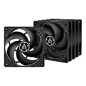 ARCTIC P12 (5 Pack) - PC Fans, 120mm Case Fan, Pressure-optimised, Quiet Motor, Computer, Fan Speed: 1800 RPM - Black