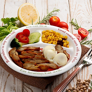 Portion Control Plate Healthy Diet Plate Portion Plates for Weight Loss Adults Divided Bariatric Plate Nutrition Plate for Balanced Eating Home Kitchen Food Serving, 8.3 Inch in Diameter