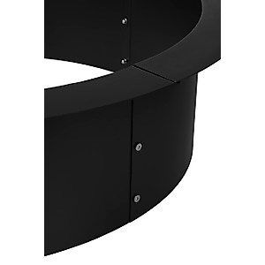 BIRDROCK HOME 30 Inch Inner Fire Pit Ring for The Outdoors - Heavy Duty Metal - 36 Inch Outer - Durable Solid Iron - Home Fire Pits - Lightweight - Above or Below Ground - Round - Black