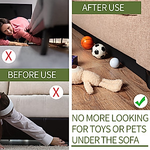 2 Rolls Toy Blocker for Under Couch Adjustable Bumper for Under Furniture Under Bed Blocker for Pets Under Couch Blocker Bed Bumper Stop Things from Going Under Sofa (2 Inches x 16.4 Feet)