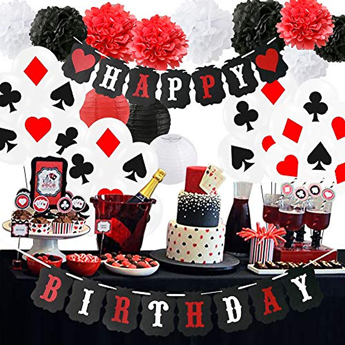 Poker Birthday Party Decorations/Poker Theme Party Supplies Casino Party Decoration Supplies Casino Theme Party,Las Vegas Themed Parties,Casino Night,Casino Birthday Déco/Women 40th/50th Birthday