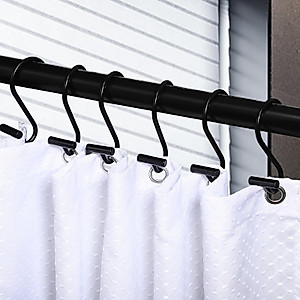 Lurrose 12Pcs Shower Curtain Hooks, Shower Curtain Rings Metal Shower Curtain Hooks for Bathroom Shower Kitchen Bedroom