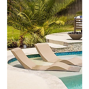 Aqua Outdoors- in-Pool Chaise Lounger - Pool & Sun Shelf Lounge Chair Designed for Water Depths Up to 9”-Compatible with All Pool Types - Poolside & Sun Deck Tanning - Set of 2 - Sandstone Granite