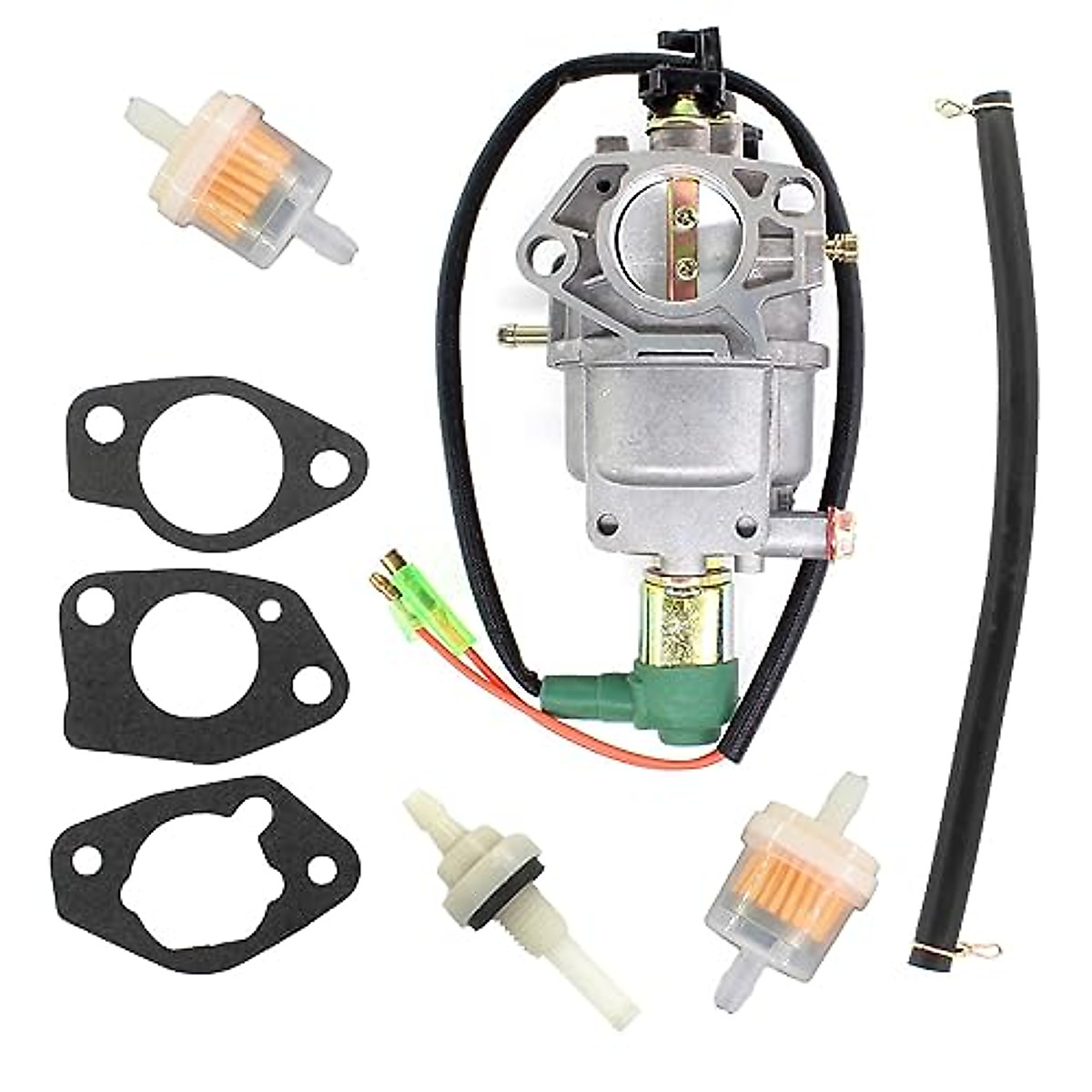USPEEDA Carburetor For Wen PowerPro 7000E 9000E 56551 56680 56682 5500 6800 R390 Carb Fuel Line Filter Gasket